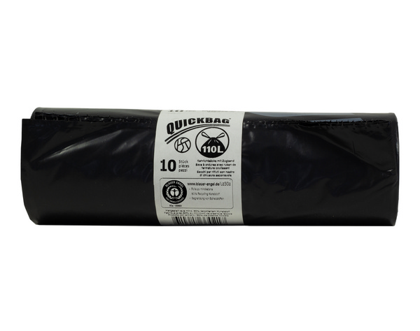 Kehrichtsäcke Quickbag OKS mit Zugband | 110 Liter | Schwarz
